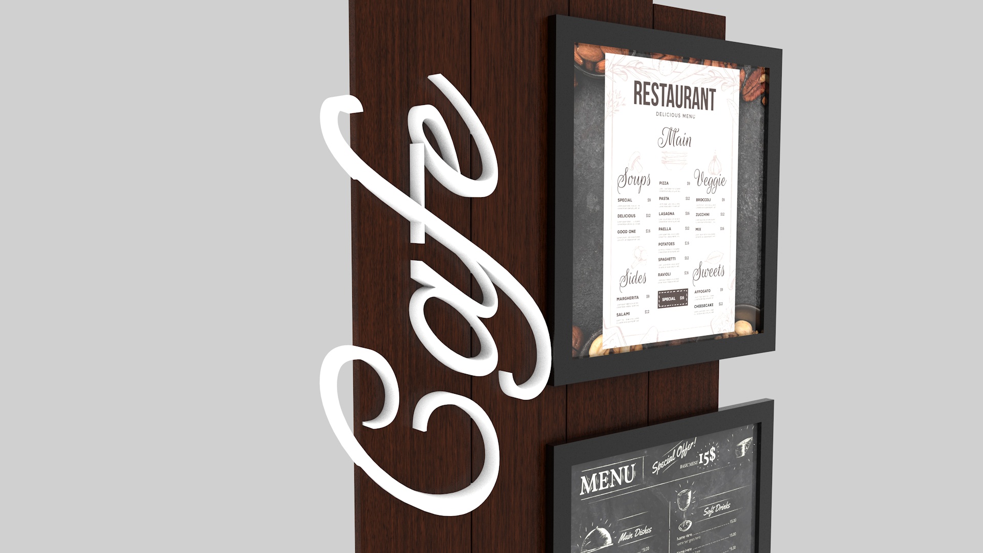 Freestanding Menu Display Stand – 3D Model by Gergedan | 3DOcean